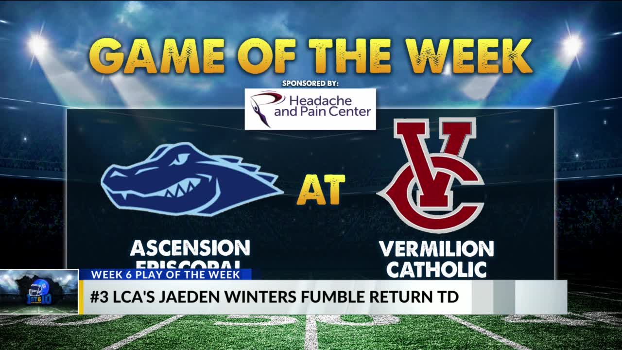 Week 6 Play, Week 7 Game of the Week winners – KLFY.com